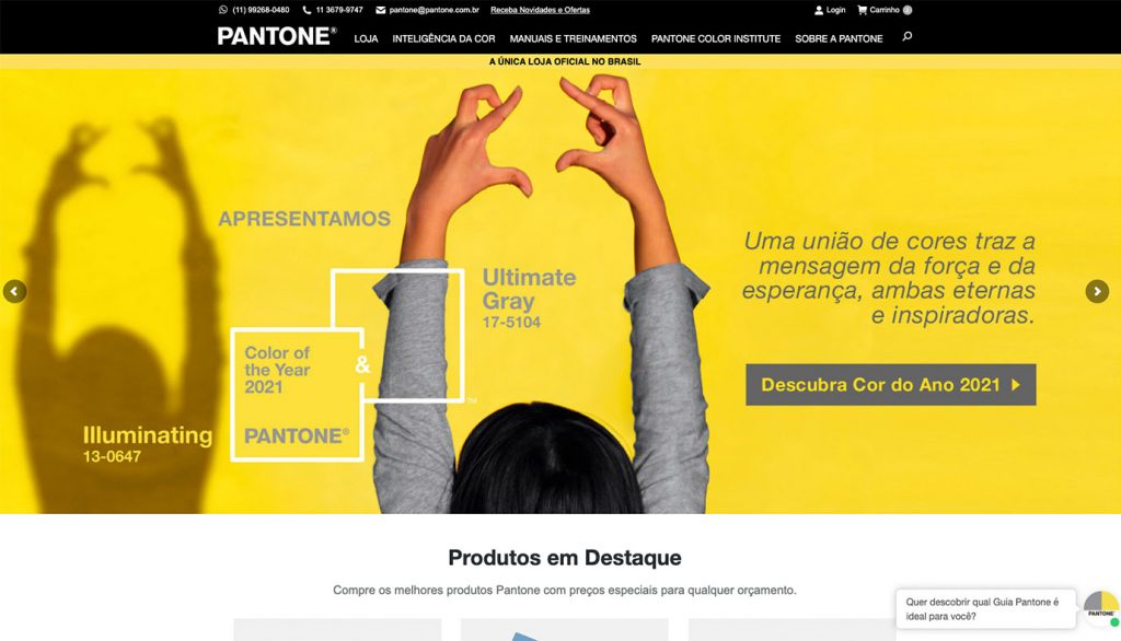 Website WordPress Pantone Brasil – Agência Jhma